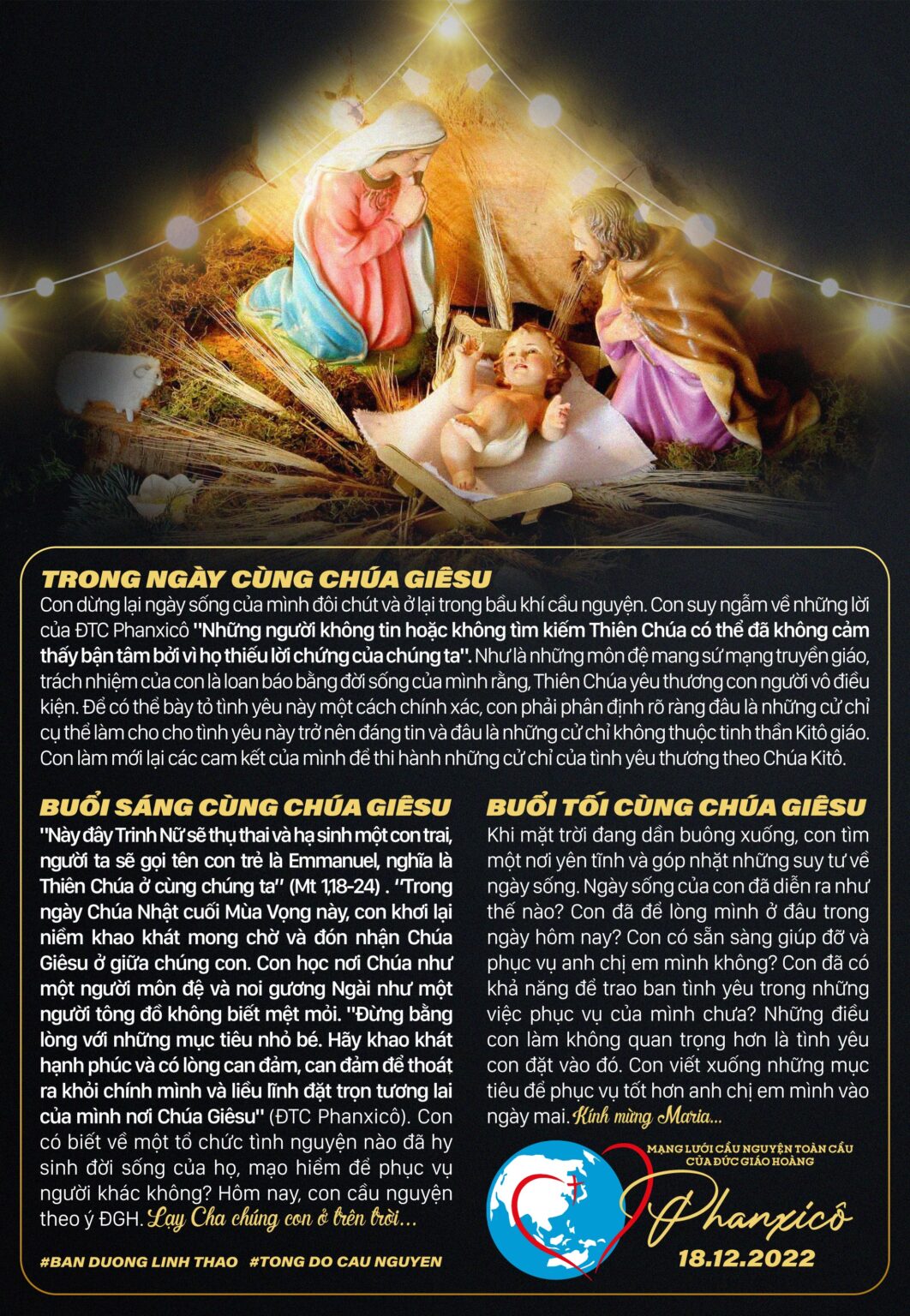 Tông Đồ Cầu Nguyện, 18-12-2022 - Dòng Tên-Dòng Chúa Giêsu